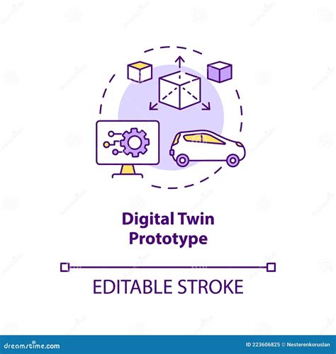 Digital Twin Prototype Concept Icon Cartoon Vector 223606825