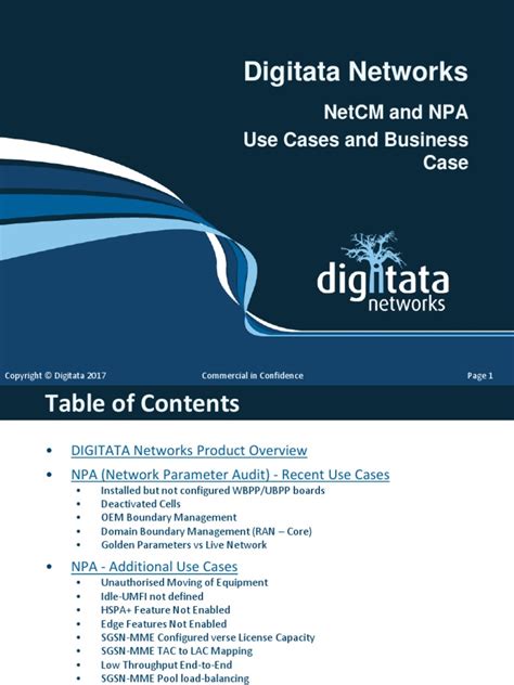 Digitata Networks Business Case And Use Cases May 2017 Pdf Lte Telecommunication