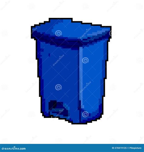 Container Trash Bin Garbage Game Pixel Art Vector Illustration Stock