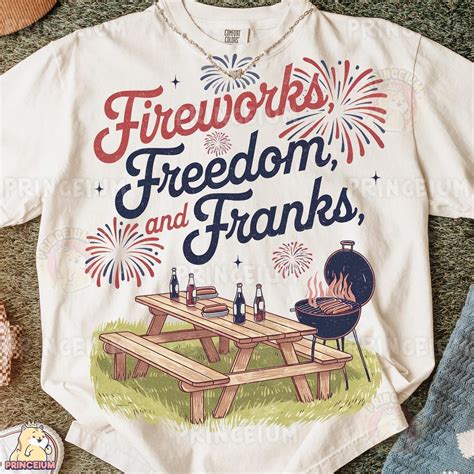 Fireworks Freedom And Franks Png 4th Of July Sublimation Design Digital