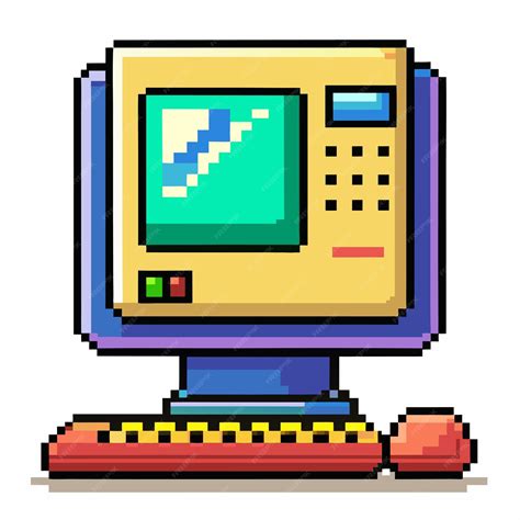 Premium Vector Retro Pixel Art Computer Illustration Of Vintage