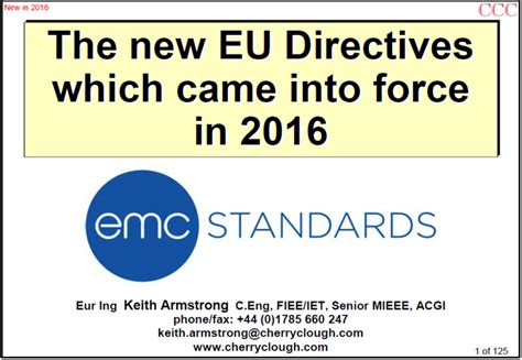 The New Eu Directives Which Came Into Force In 2016 Emc Standards