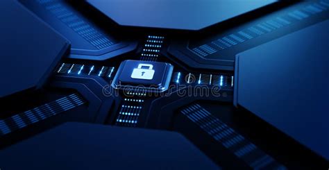 Cyber Security Data Protection Chip On Circuit Board Stock Image