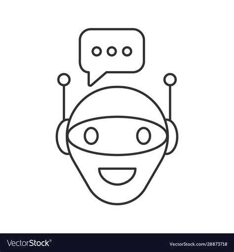 Chat Bot Linear Icon Royalty Free Vector Image