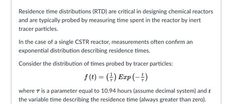 Residence Time Distributions Rtd Are Critical In
