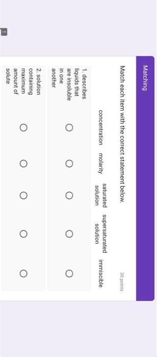Solved Match Each Item With The Correct Statement Below 3