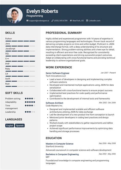 Programming Resume Example For 2024 Effective Tips Cvdesigner Ai