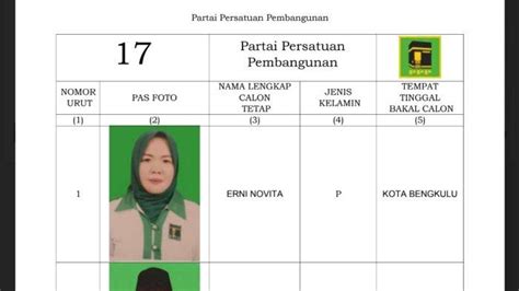 Daftar Caleg Ppp Untuk Dprd Kota Bengkulu Pemilu Fokus Raih Kursi Pimpinan