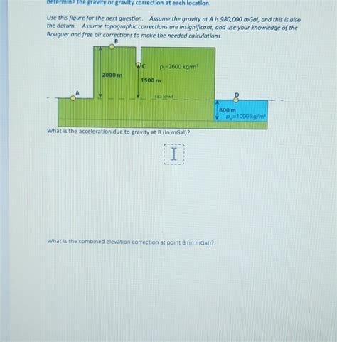 Solved Determine The Gravity Or Gravity Correction At Each