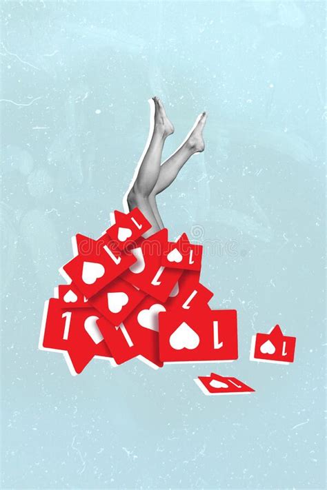 Vertical Collage Illustration Of Black White Colors Slim Legs Upside Down Stick Pile Stack Like