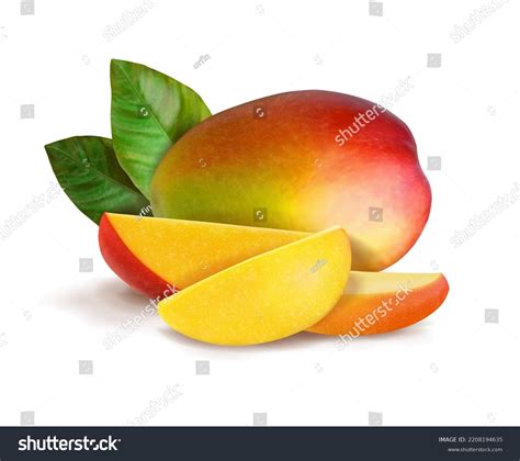 Ripe Whole Sliced Mangoes Vector Illustration Stock Vector Royalty Free 2208194635 Shutterstock