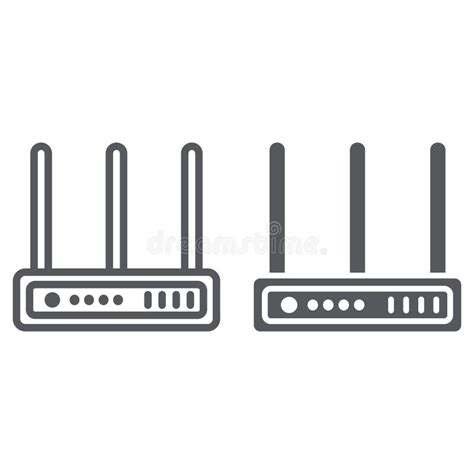 Router Thin Line Icon Internet And Connection Wifi Sign Vector Graphics A Linear Pattern On