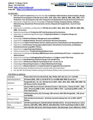 Sr Database Administrator PostgreSQL And SQL Server Engineering PDF
