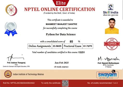 python datascience nptel iitmadras machinelearning swayam