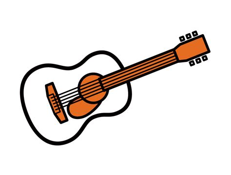 어쿠스틱 기타 일러스트레이션 무료 일러스트 소재집 Kukukeke
