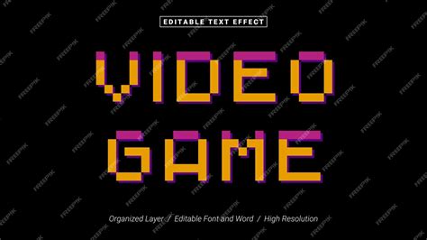 Premium Vector Editable Video Game Font Typography Template Text Effect Style Pixelate Vector Logo