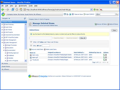 Alfresco 3 0 Recovering From Contentstore Deleted Stack Overflow