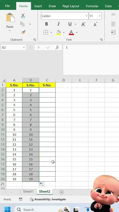 automatic serial number in excel shortcut formula 😮 serial number in excel shortcut exceltips