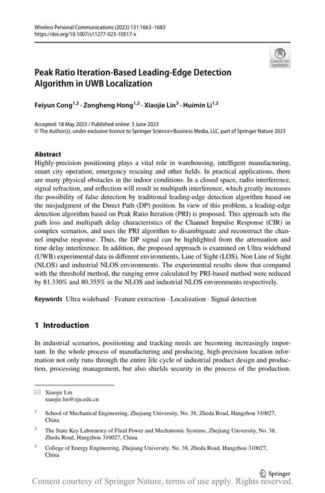 Peak Ratio Iteration Based Leading Edge Detection Algorithm In Uwb