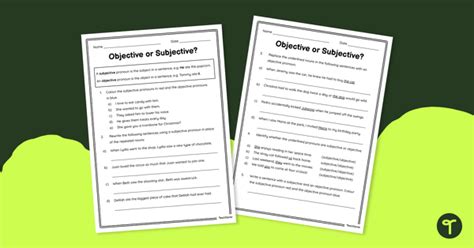 Objective And Subjective Language Teach Starter