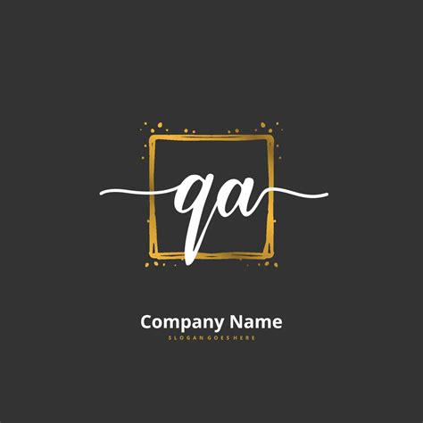 QA Initial Handwriting And Signature Logo Design With Circle Beautiful Design Handwritten Logo