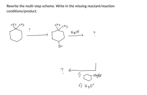 solved rewrite the multi step scheme write in the missing