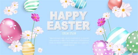 Happy Easter Colorful Banner 697319 Vector Art At Vecteezy