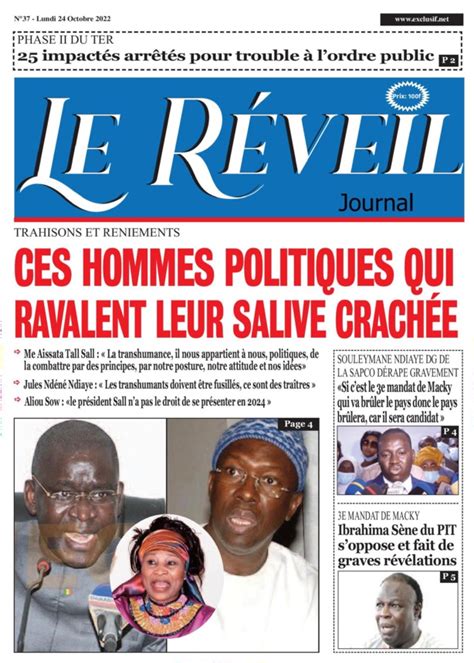 Le Quotidien Le Réveil Du Lundi 24 Octobre 2022