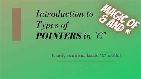 Types Of Pointers In C Youtube