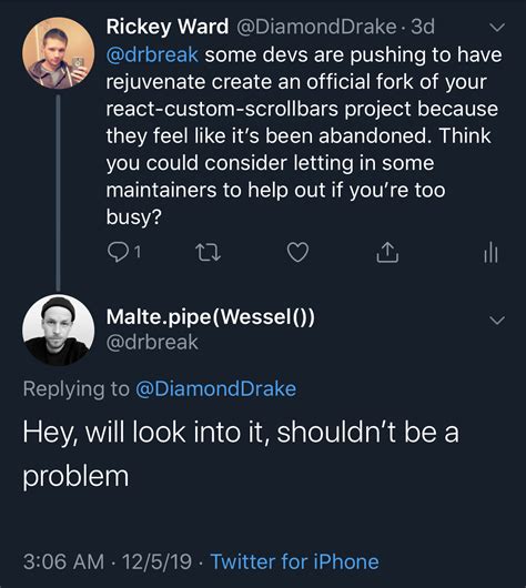 Repository Abandoned · Issue 275 · Malte Wesselreact Custom Scrollbars · Github