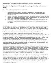 Stat Unit Corrective Assignment Answers And Solutions Pdf AP