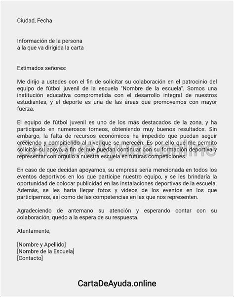 Carta Solicitud De Patrocinio
