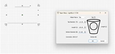 Taper Warp Length Or Height Lightburn Software Questions Lightburn Software Forum