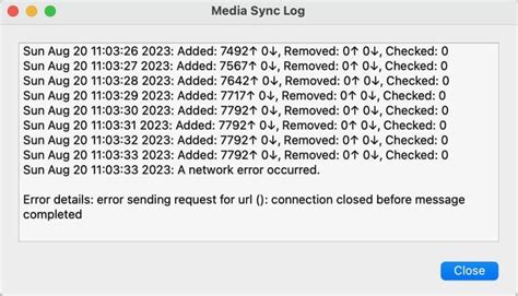 Syncing Error Message Ranki