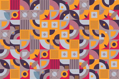 Mosaic Geometry Shapes Seamless Pattern It Consists Of A Polyhedron Such As A Circle Square