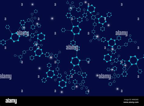 Science Network Pattern Connecting Lines And Dots Technology Hexagons Structure Or Molecular