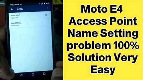Mobile Data Not Working Apn Setting Moto E4 Internet Settingproblem