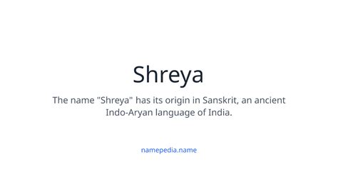 Shreya Meaning Nicknames Origins And More Namepedia