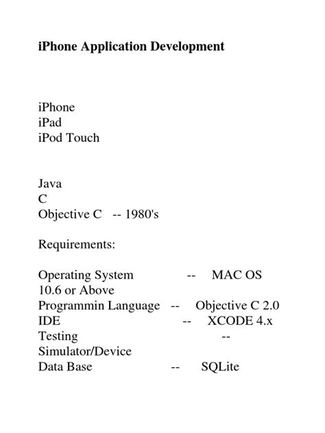 Ios Notes Pdf Xcode Mac Os X Snow Leopard
