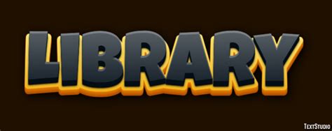 Library Text Effect And Logo Design Word