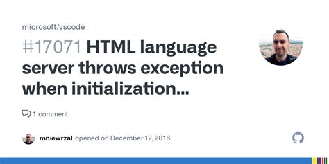 html language server throws exception when initialization options are empty · issue 17071