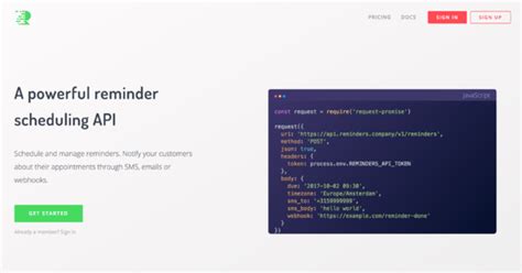 Reminders Api Pitchwall