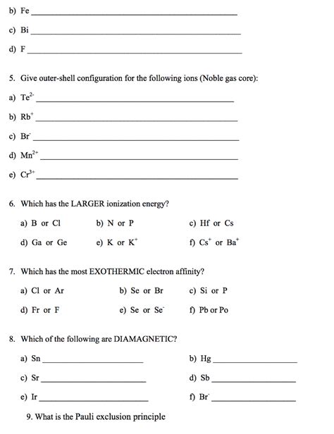 solved electron configuration practice write abbreviated
