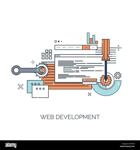 Vector Illustration Flat Computing Background Programmingcoding Web Development And Search