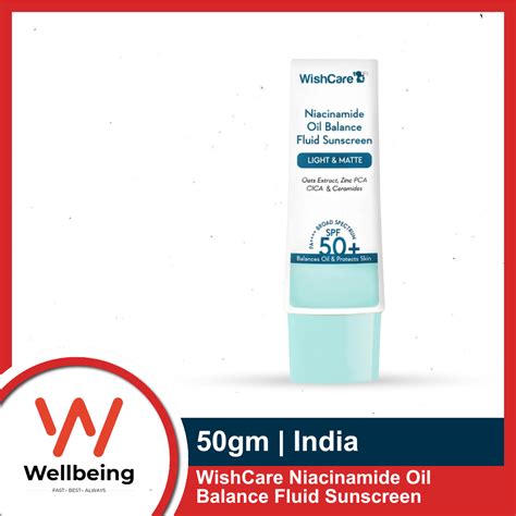 Wishcare Niacinamide Oil Balance Fluid Sunscreen 50g Spf 50 Pa With