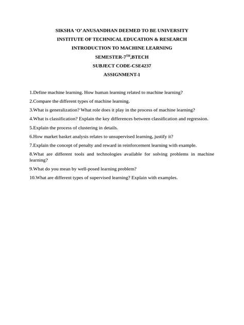 Machine Learning Assignment Pdf