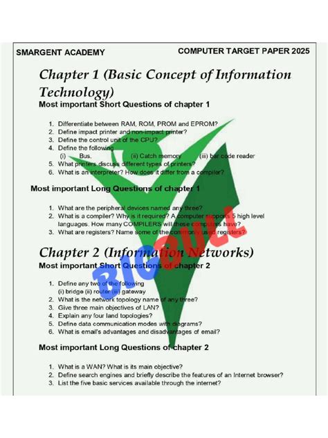Xi Computer Target Paper 2025 Big Bull Pdf