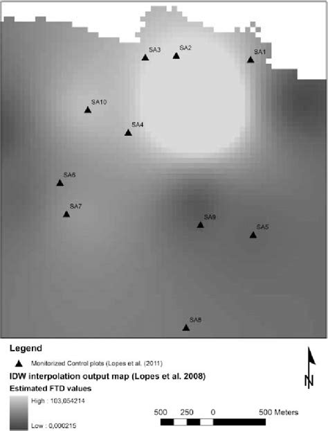 Location Map Of Sampling Points For The Idw Interpolation Generated Map