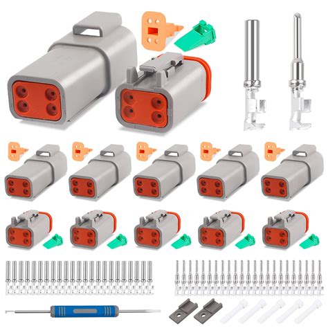 Jrready St6327 4 Deutsch 4 Pin Dt Connector Kit Gray Waterproof Dt Connector 4 Pin 5 Pairs