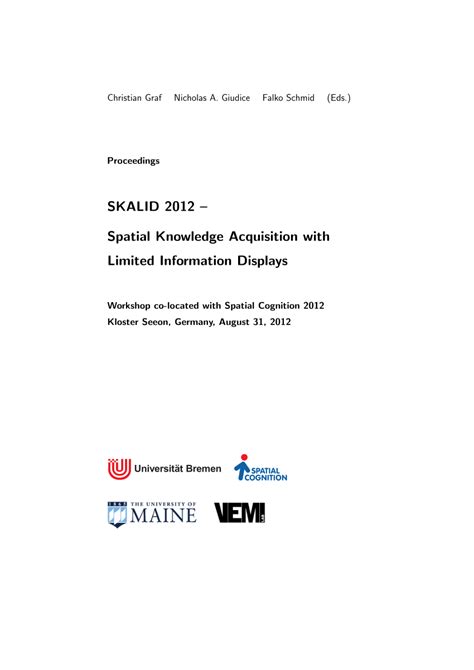 Pdf Proceedings Of The Skalid 2012 Spatial Knowledge Acquisition With